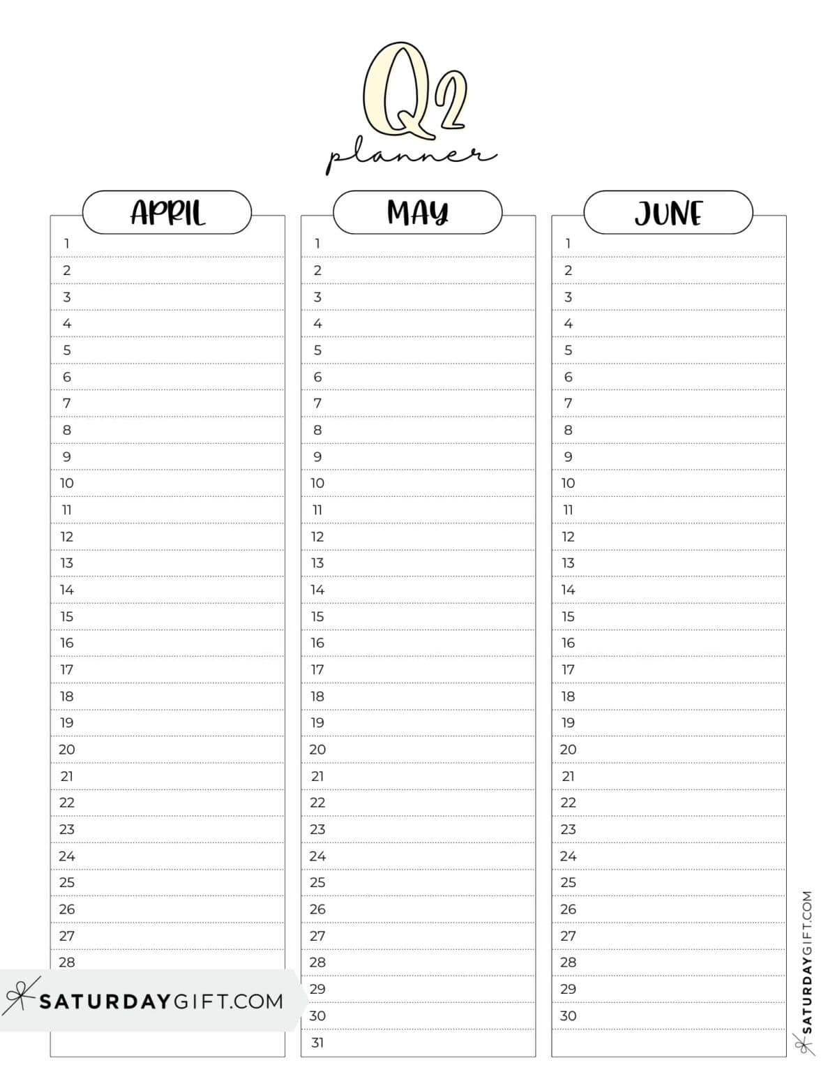 Q2 Planner - 21 Cute & Free Printables