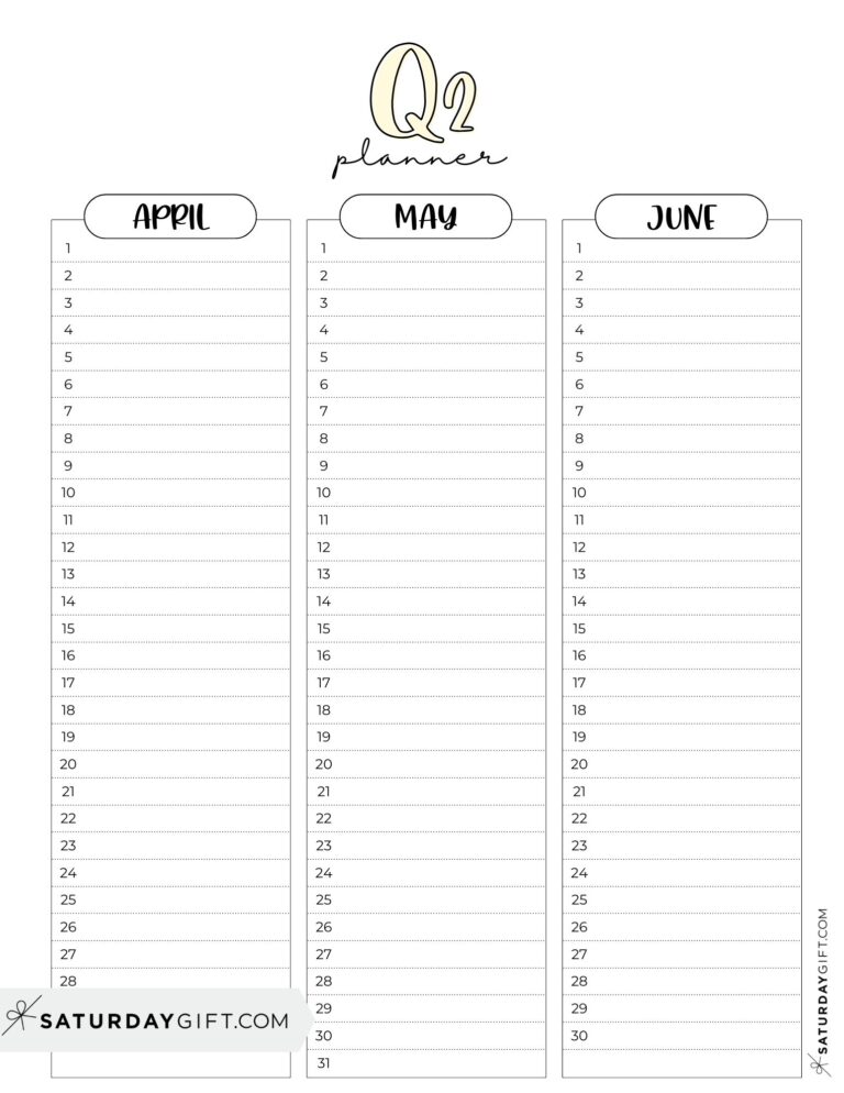 Q2 Planner - 21 Cute & Free Printables