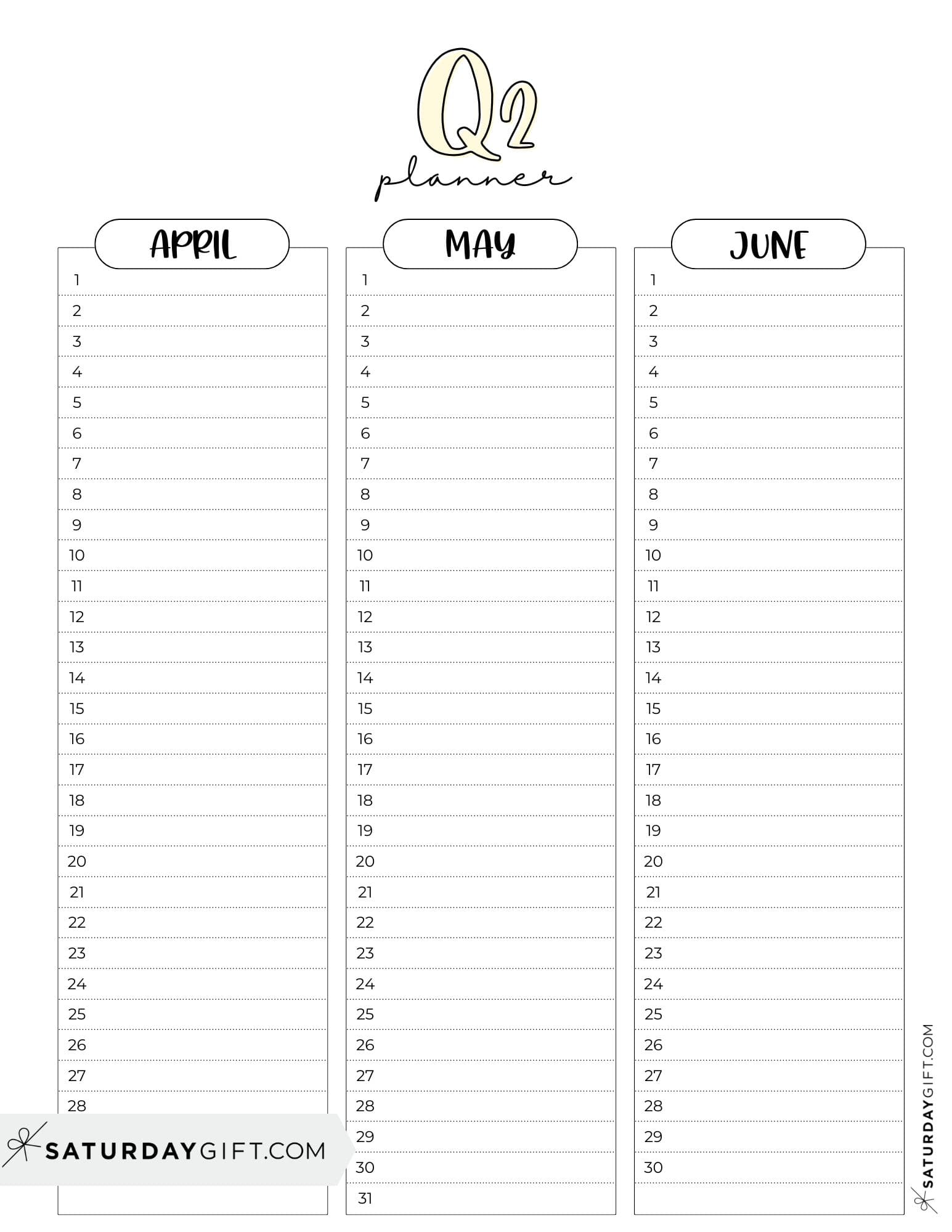 Q2 Planner - 21 Cute & Free Printables