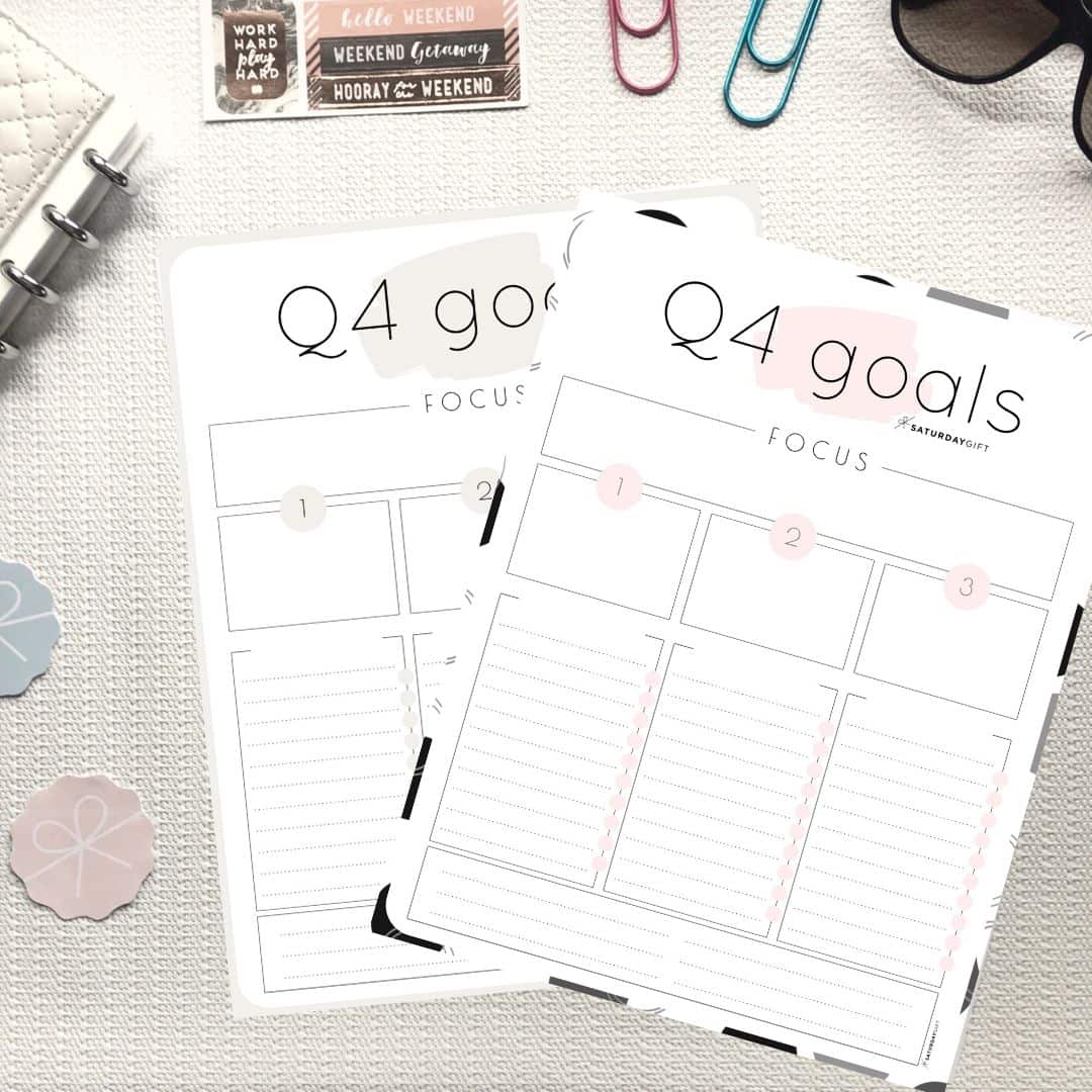 How to Set & Achieve Quarter Four Goals + Q4 Goals Worksheets