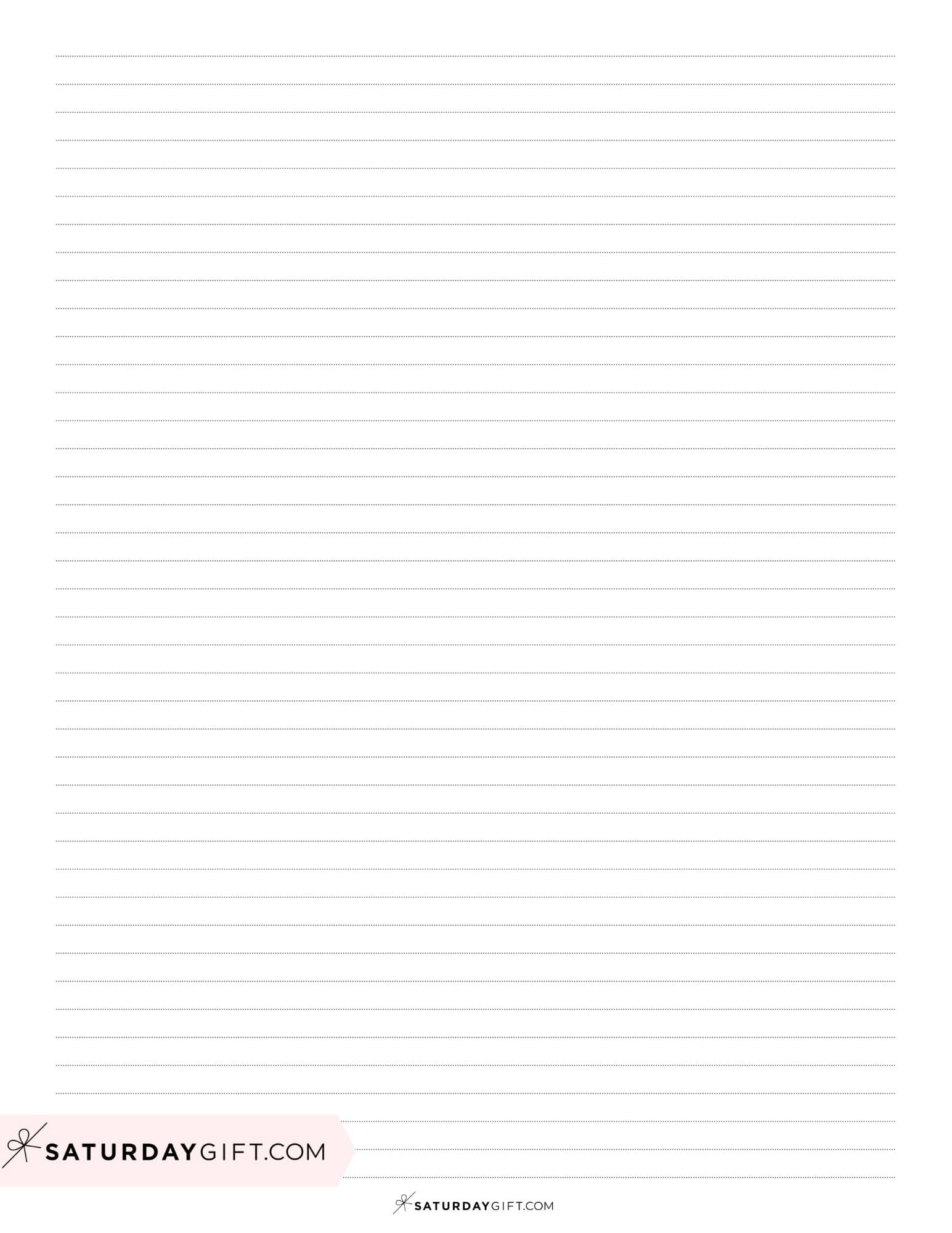 Lined Paper Printable Templates - 38 Free Printables | SaturdayGift