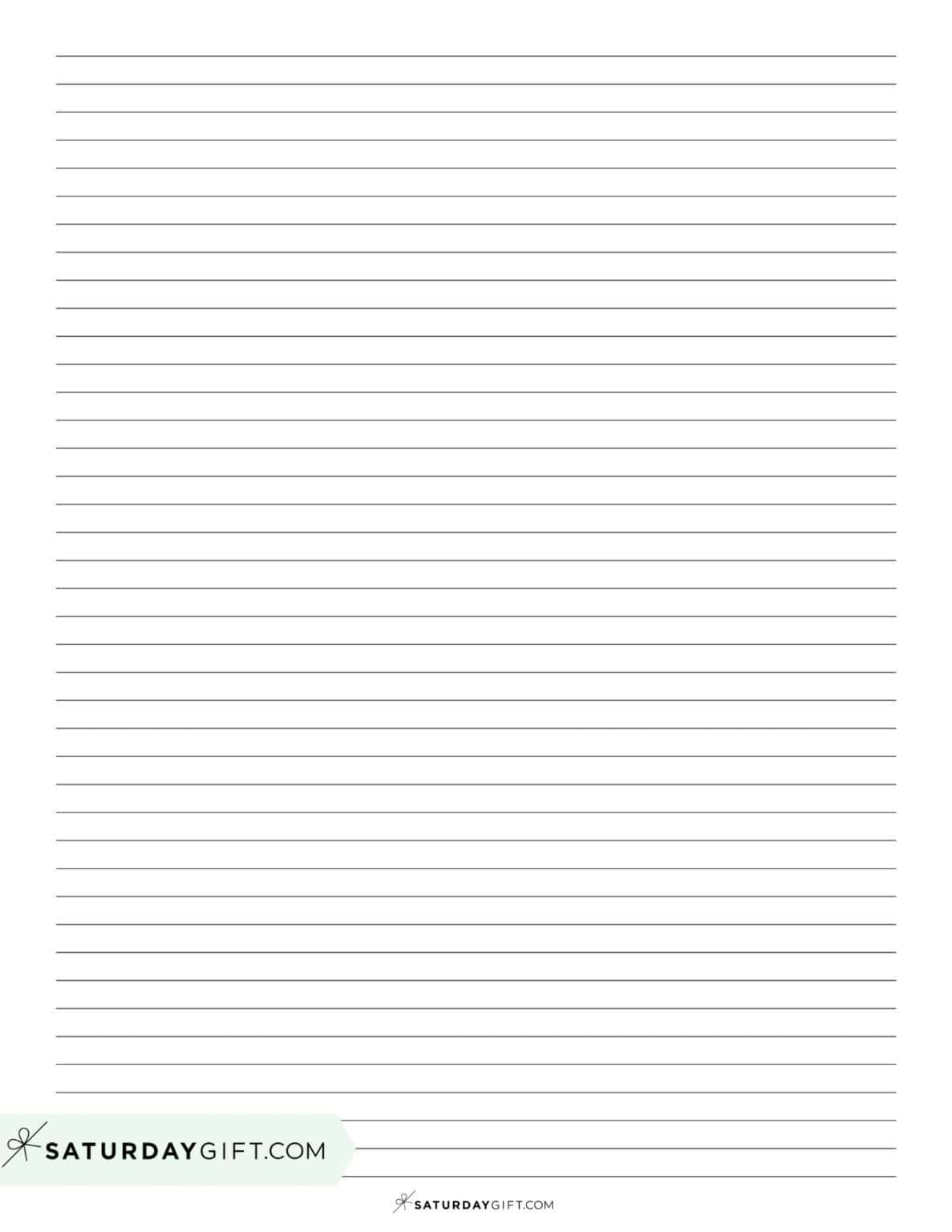 Lined Paper Printable Templates - 38 Free Printables | SaturdayGift