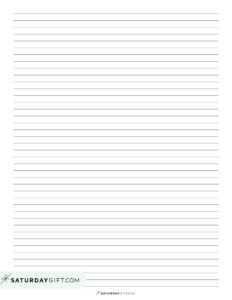 Lined Paper Printable Templates - 38 Free Printables | SaturdayGift