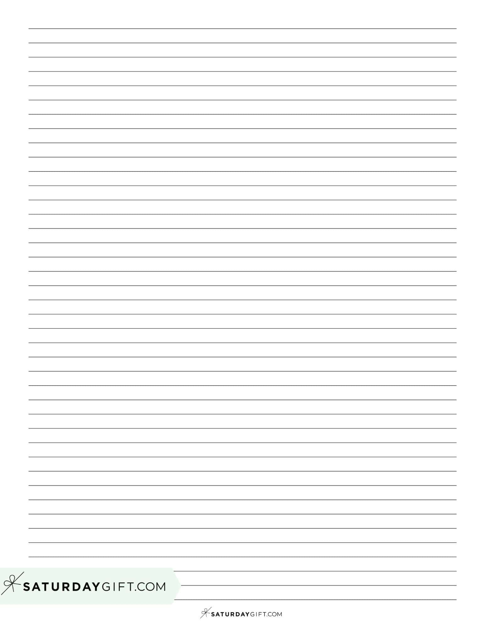 Lined Paper Printable Templates - 38 Free Printables | SaturdayGift