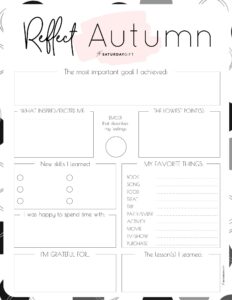 Review Your Life With the Autumn Reflection Worksheet {Free Printable}