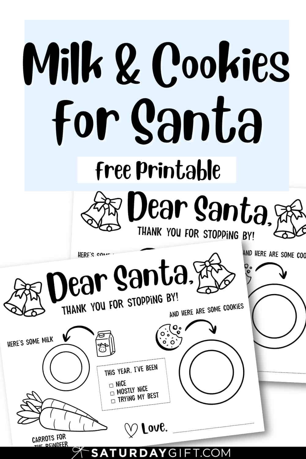 Milk & Cookies for Santa – Free Printable Christmas Eve Treat Mat