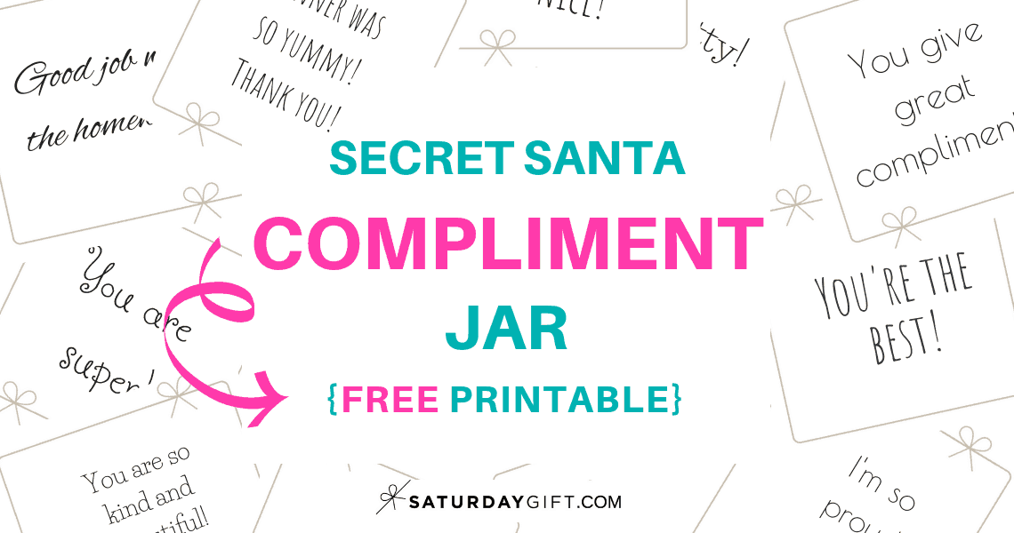 Secret Santa Compliment Jar {Free Printables} | SaturdayGift