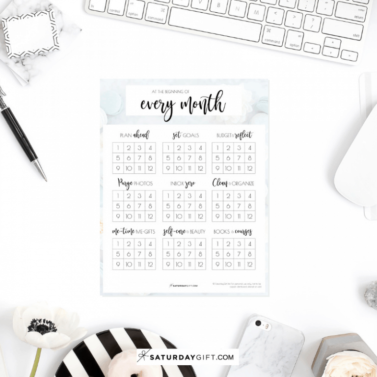 9 Things To Do At The Beginning of Every Month + checklist - SaturdayGift