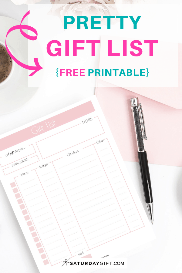 Lovely Gift Ideas List {Free Printable} | SaturdayGift