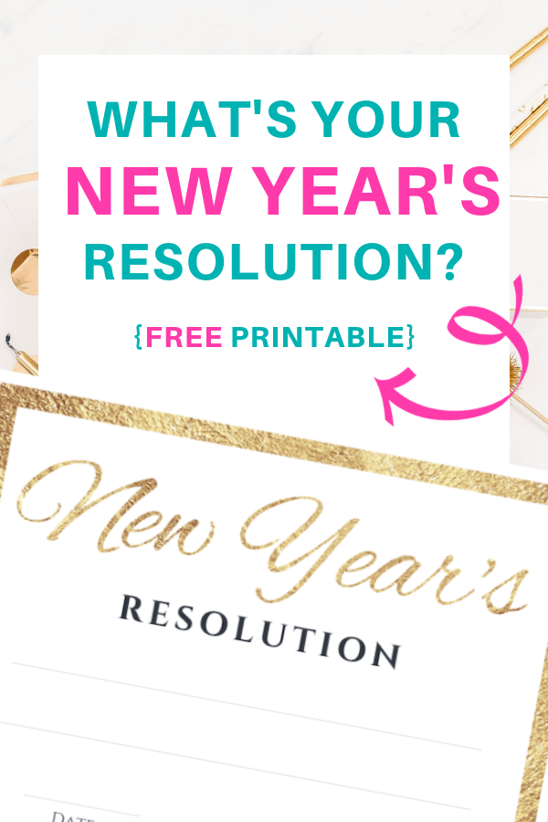 New Year's resolution {free printable} | SaturdayGift
