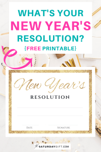 New Year's resolution {free printable} | SaturdayGift