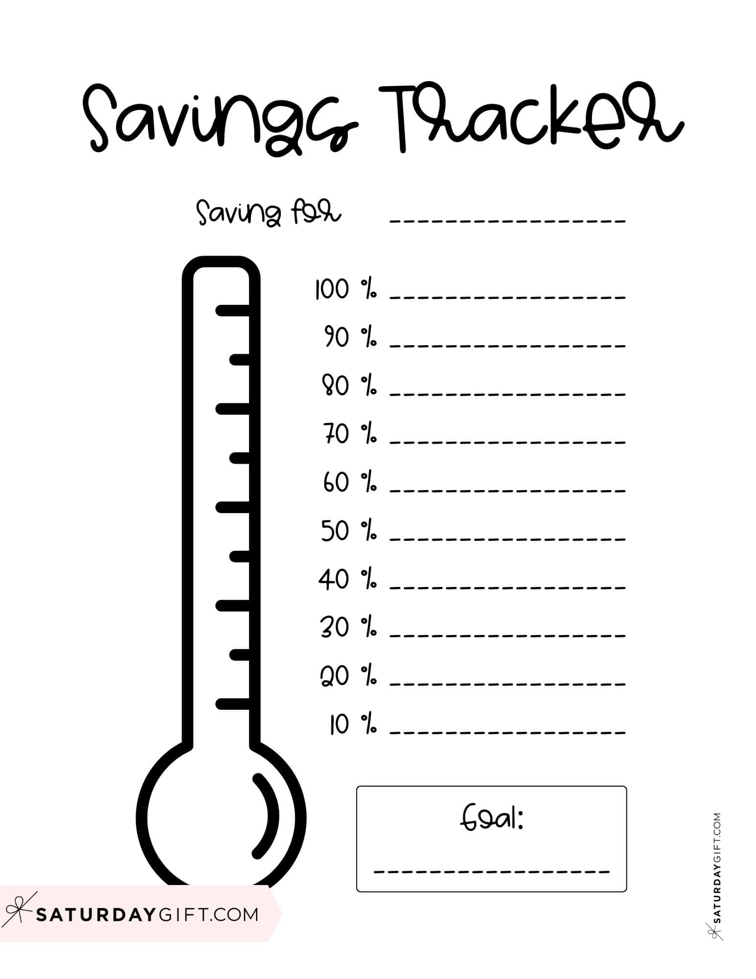 Savings Tracker Printable - 51 Cute & Free Templates
