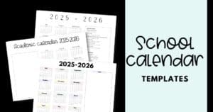 25/26 School Year Calendar printables - 17 Academic Calendars 2025-2026