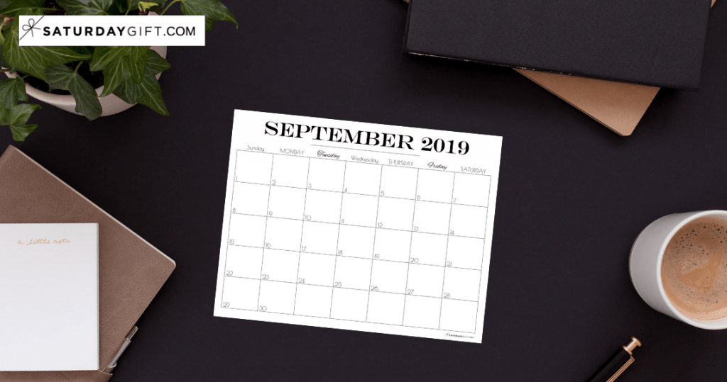Cute (and free!) Printable Monthly Calendars 2019 | SaturdayGift