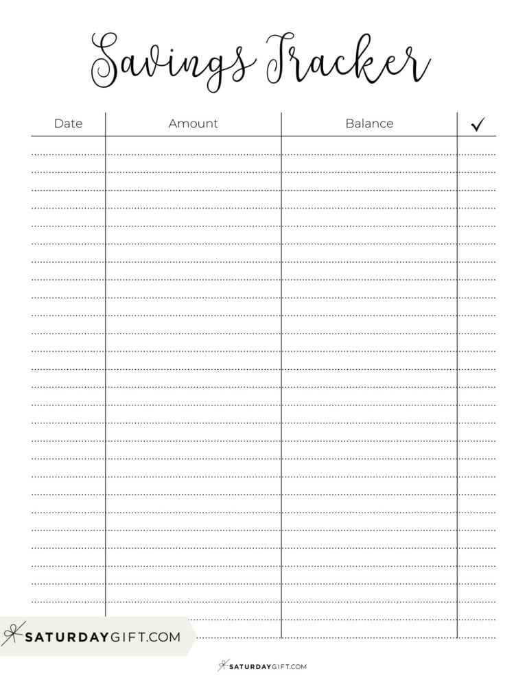 Savings Tracker Printable - 51 Cute & Free Templates