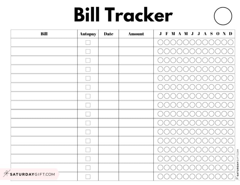 Bill Organizer Template - 39 Cute & Free Printable Bill Trackers