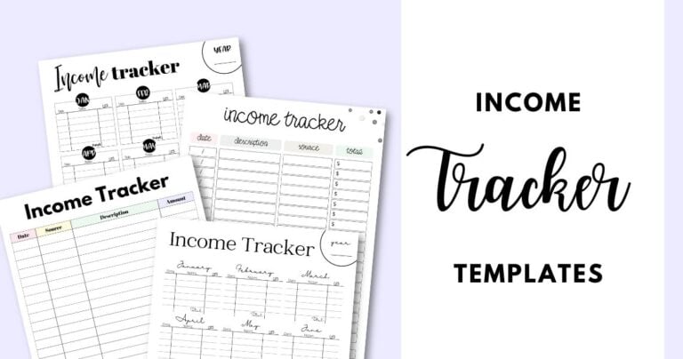 Income Tracker Printable - 19 Cute & Free Printable Templates