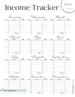 Income Tracker Printable - 19 Cute & Free Printable Templates