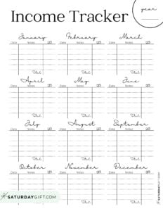 Income Tracker Printable - 19 Cute & Free Printable Templates