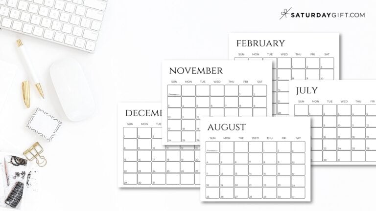Minimalist Calendar Template 2025 - Free Printable Landscape Calendar