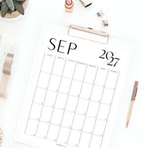 Chic Calendar 2027 - Stylish Black and White PDFs