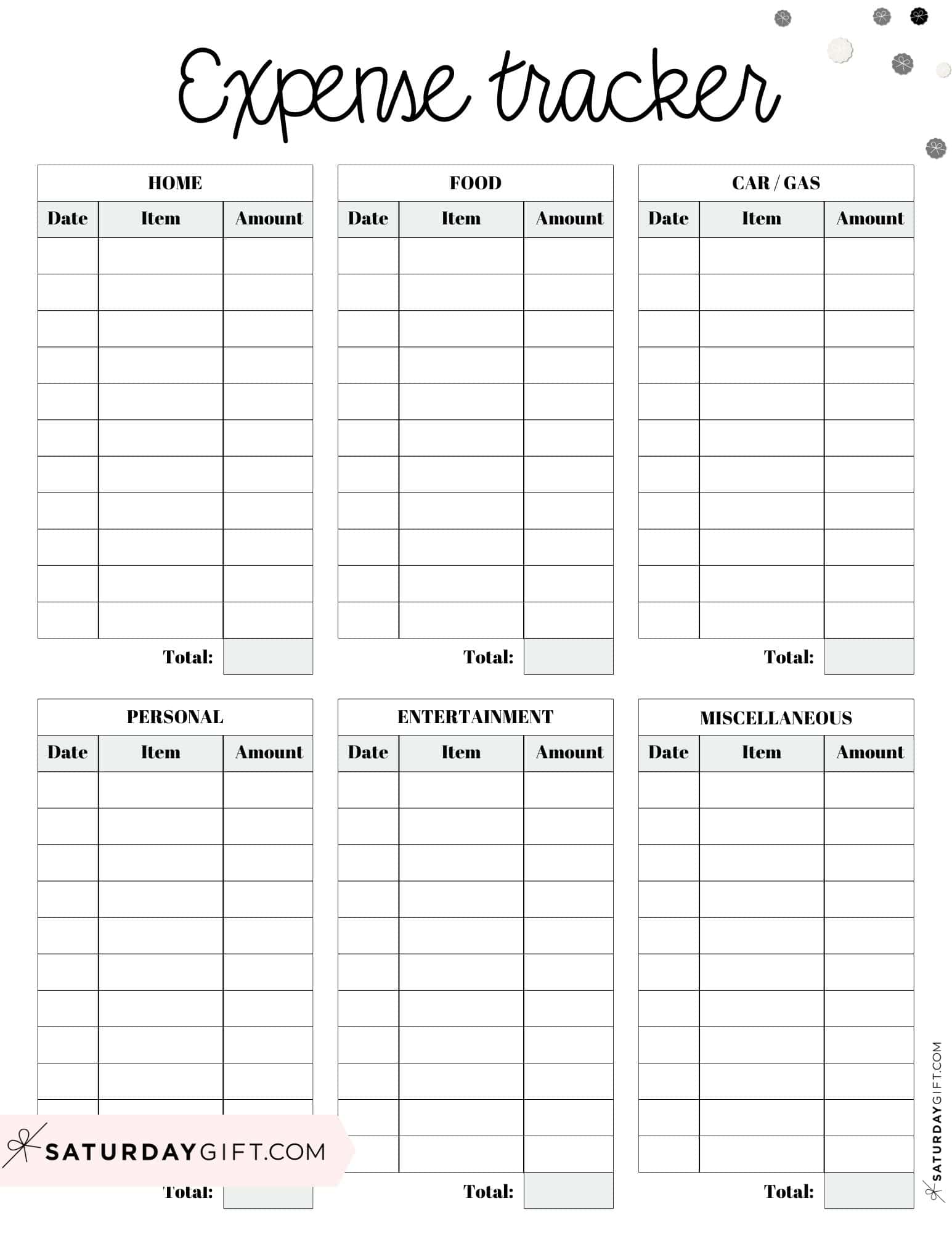 Expense Tracker Printable - 26 cute & Free Spending Logs