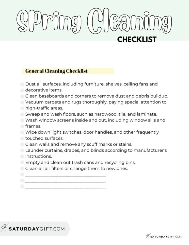 Spring Cleaning Checklist - Complete Guide for a Sparkling Home ...