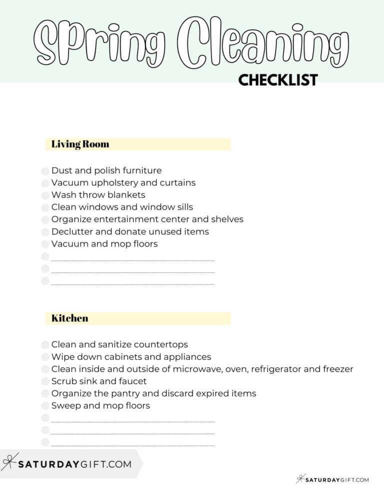 Spring Cleaning Checklist - Complete Guide for a Sparkling Home ...