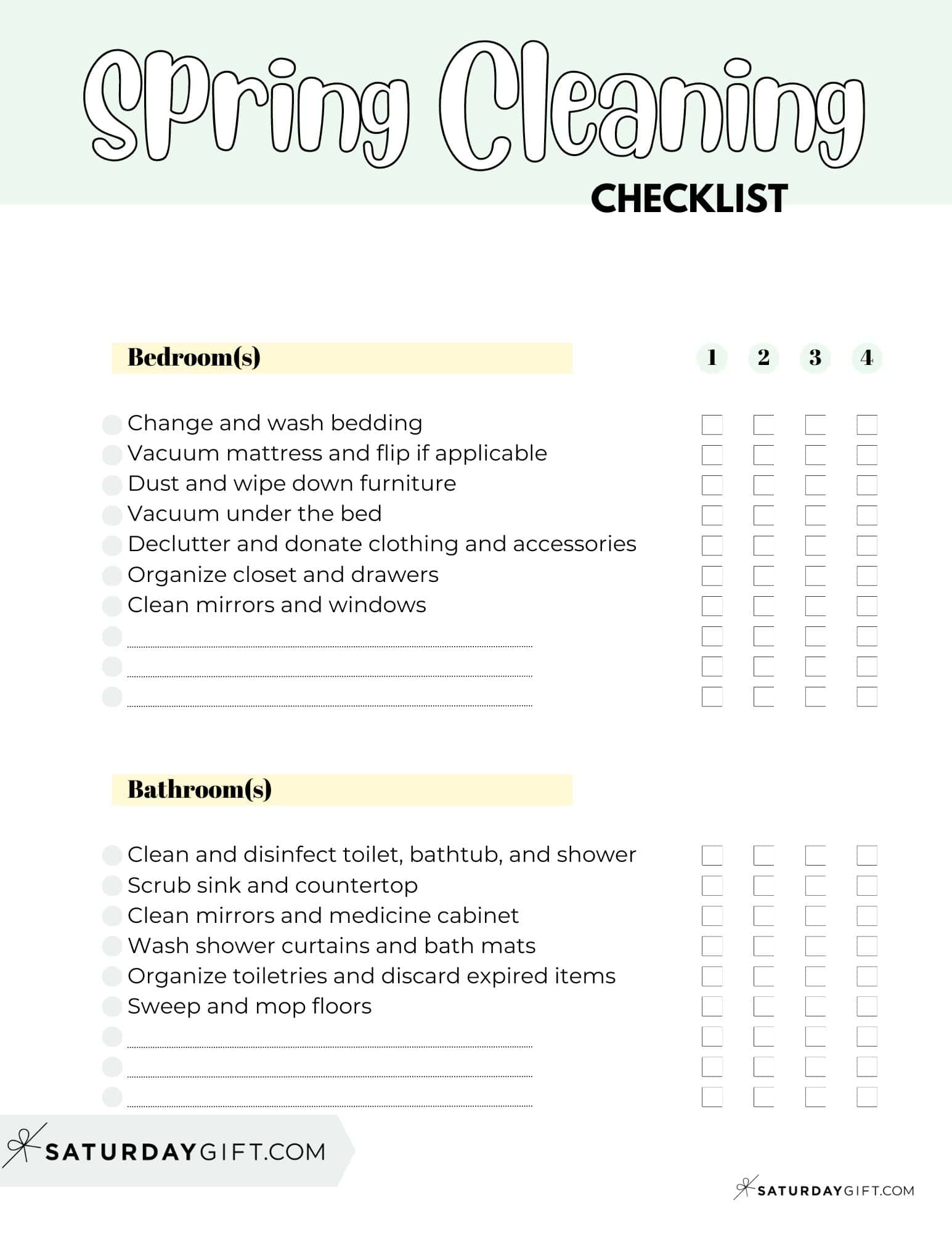 Spring Cleaning Checklist - Complete Guide for a Sparkling Home ...