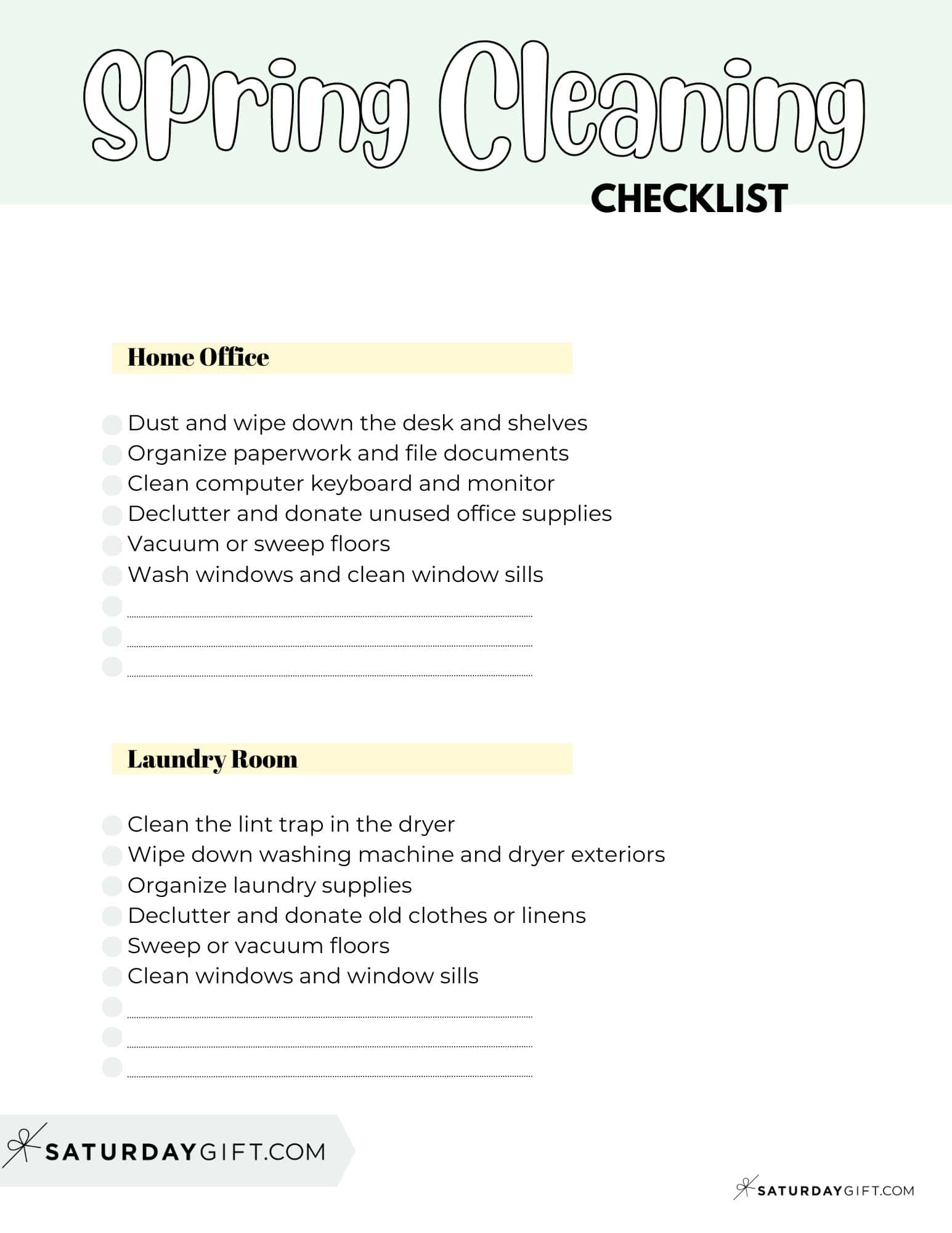 Spring Cleaning Checklist - Complete Guide for a Sparkling Home ...