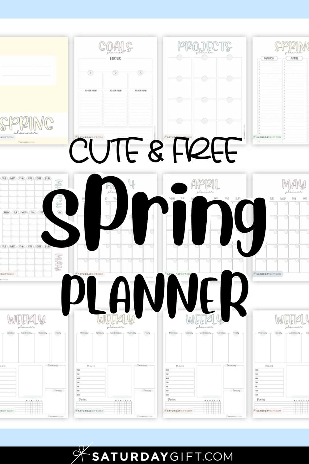 Spring Planner - 21 Pages - Cute & Free Printables