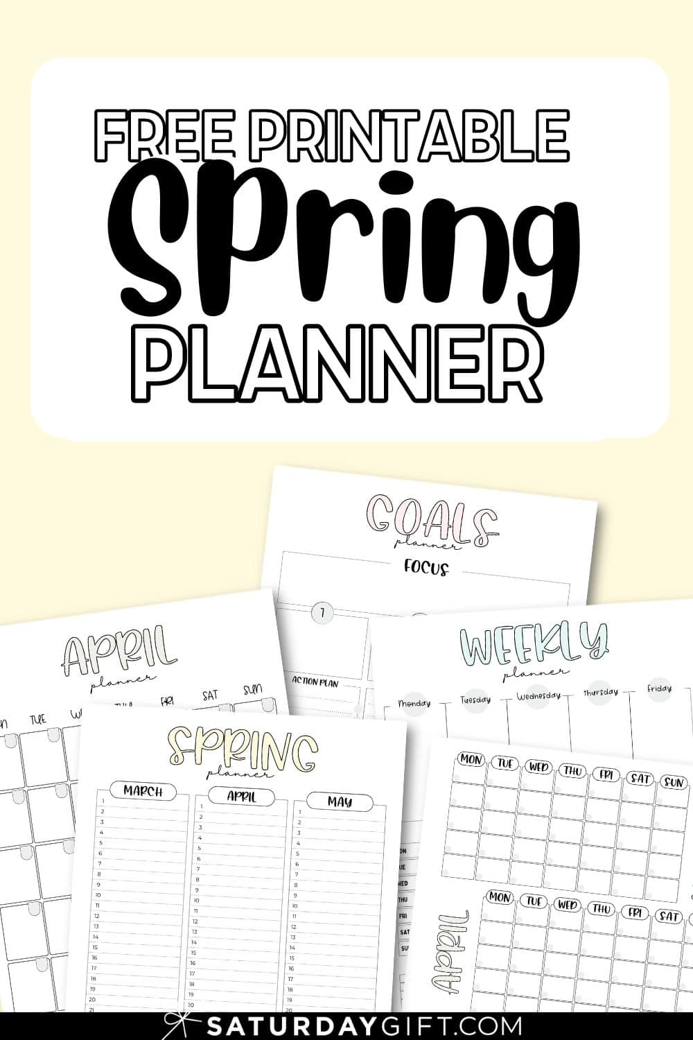 Spring Planner - 21 Pages - Cute & Free Printables