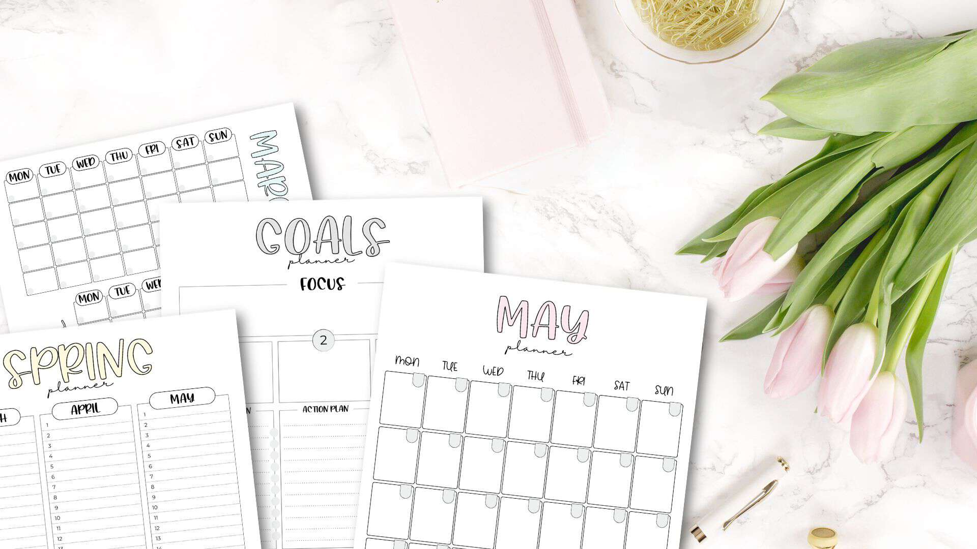 Spring Planner - 21 Pages - Cute & Free Printables