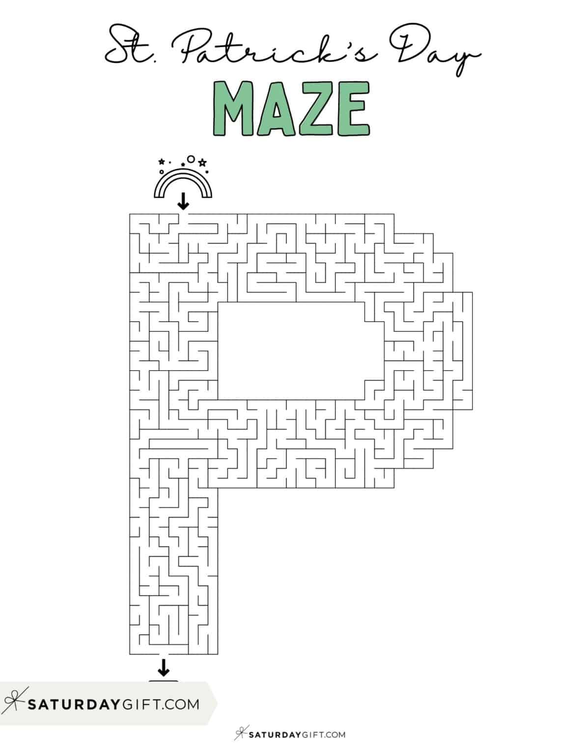 St. Patrick's Day Maze Printable - Cute & Free Templates | SaturdayGift