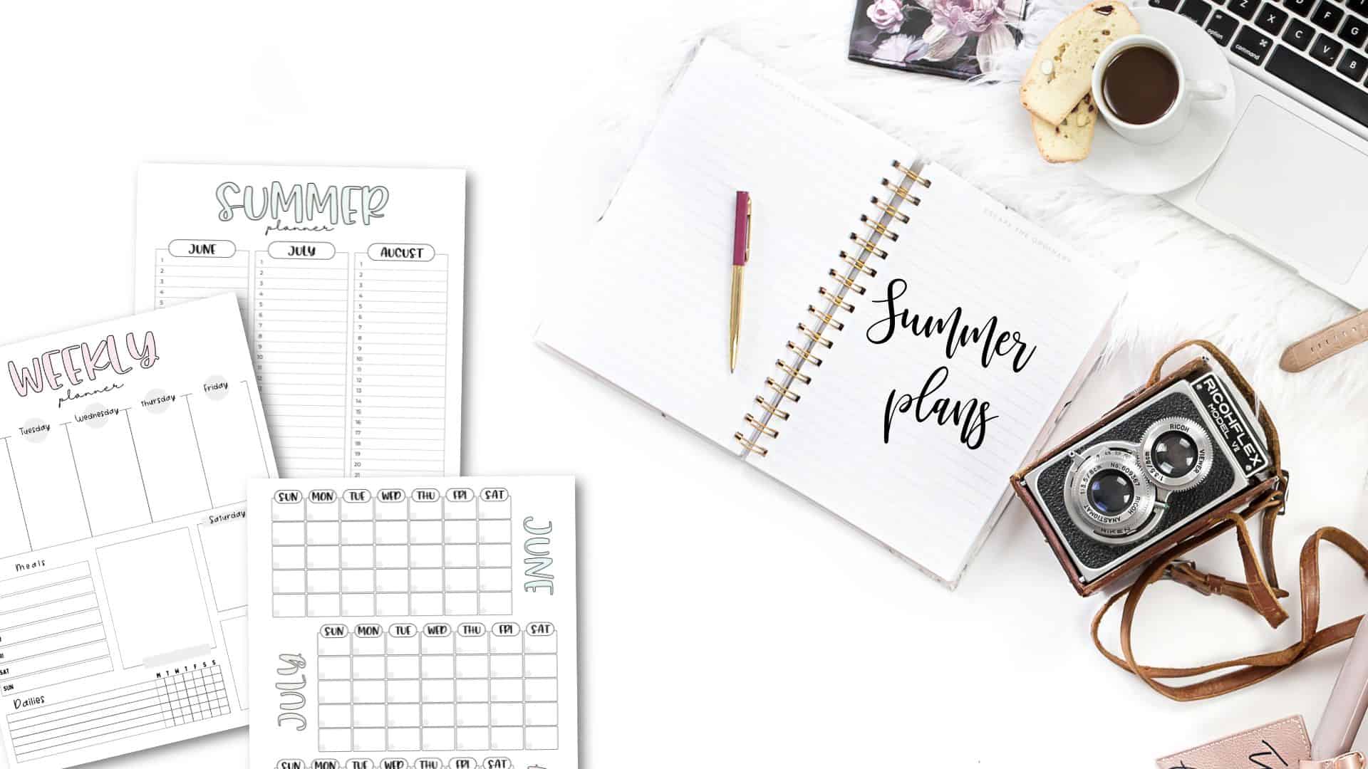 Summer Planner - 5 Cute & Free Printables to Plan Your Summer