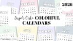 Colorful Calendar 2026 - Adorable Free Printables