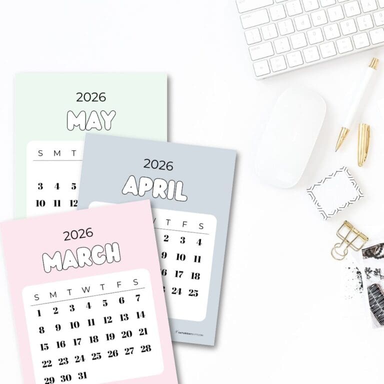 Colorful Calendar 2026 - Adorable Free Printables