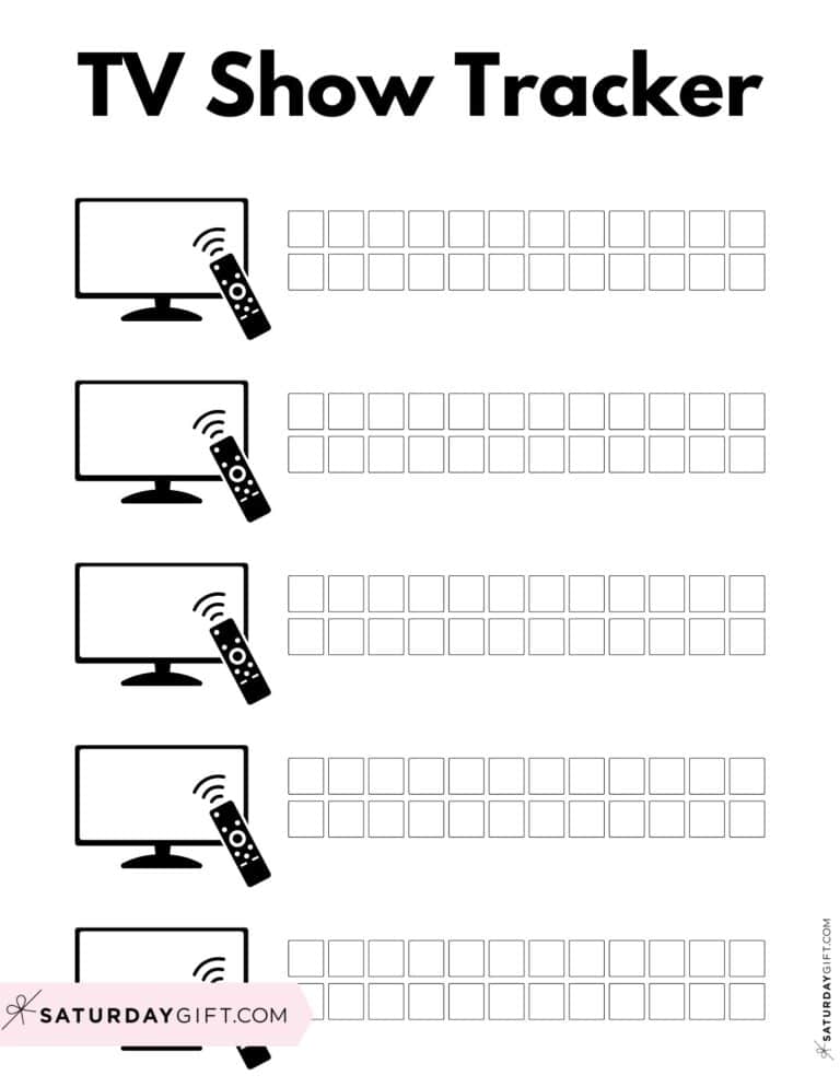 TV Show Tracker Templates — 23 Cute Free Printables