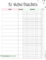 TV Show Tracker Templates — 23 Cute Free Printables