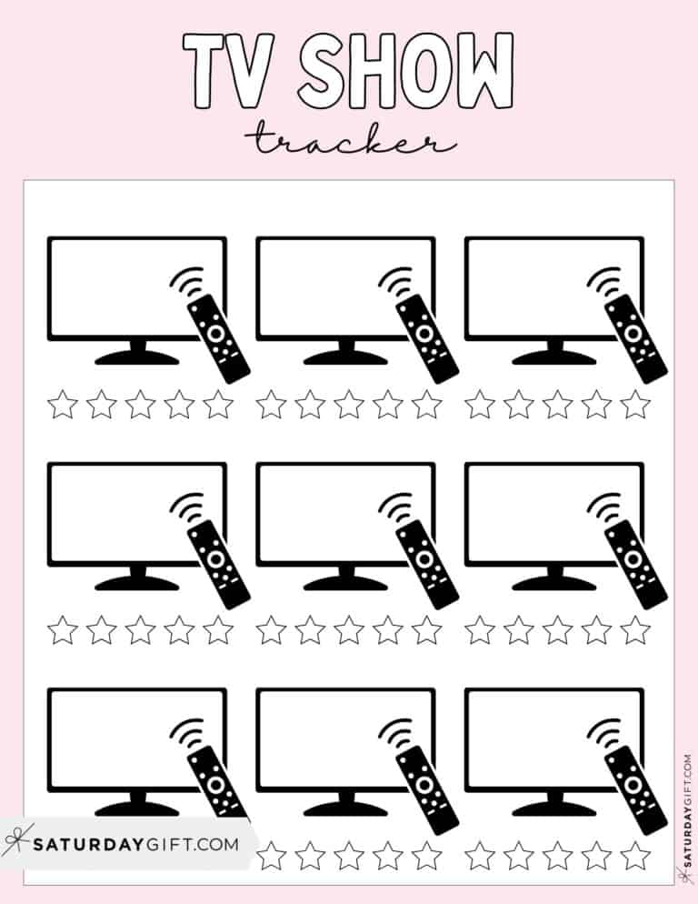TV Show Tracker Templates — 23 Cute Free Printables