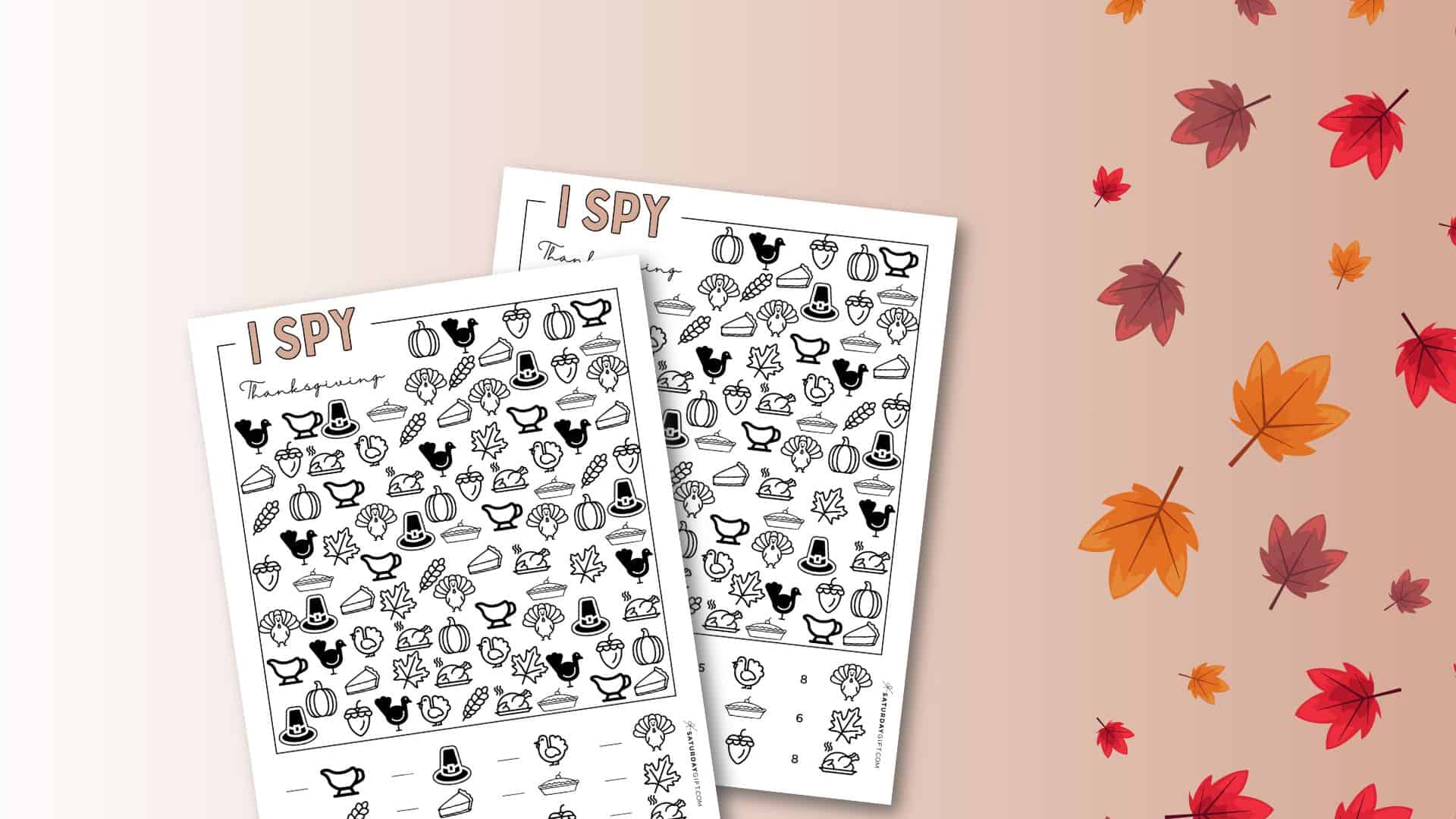 Free Thanksgiving I Spy Printable | SaturdayGift