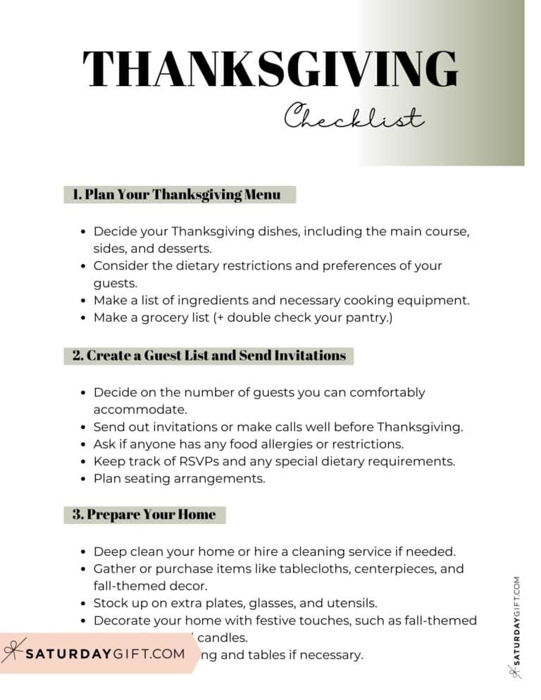 Thanksgiving Checklist: A Stress-Free Guide to Feast of Gratitude ...