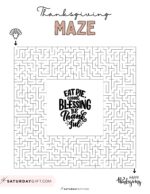 Thanksgiving Maze Printable - Cute & Free Templates | SaturdayGift