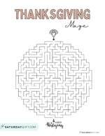 Thanksgiving Maze Printable - Cute & Free Templates | SaturdayGift