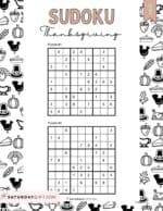 Thanksgiving Sudoku Puzzles - Cute & Free Printables | SaturdayGift