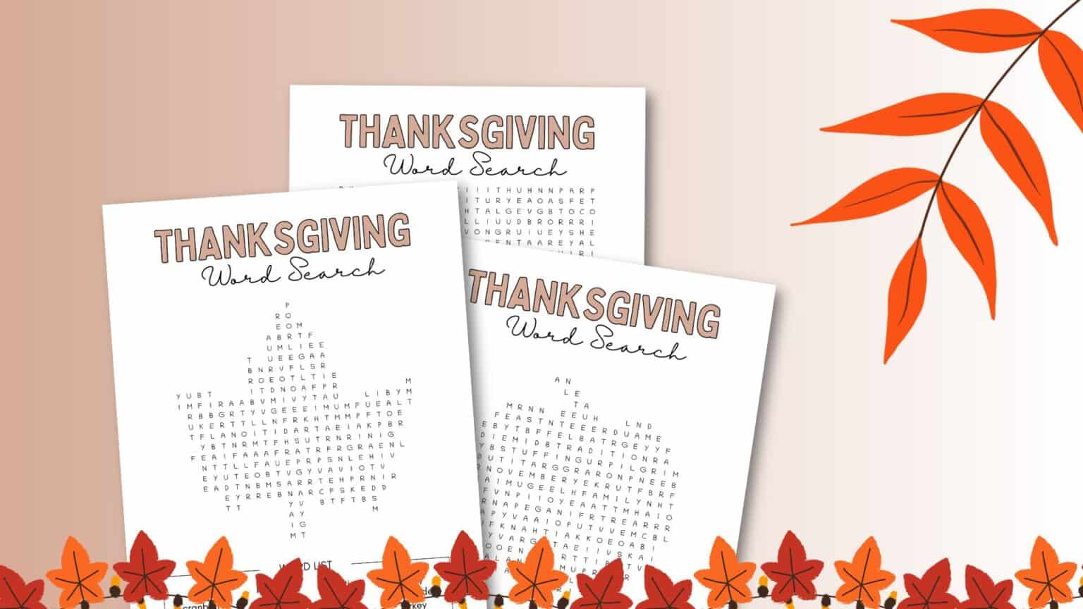 Thanksgiving Word Search - Cute & Free Printables | SaturdayGift