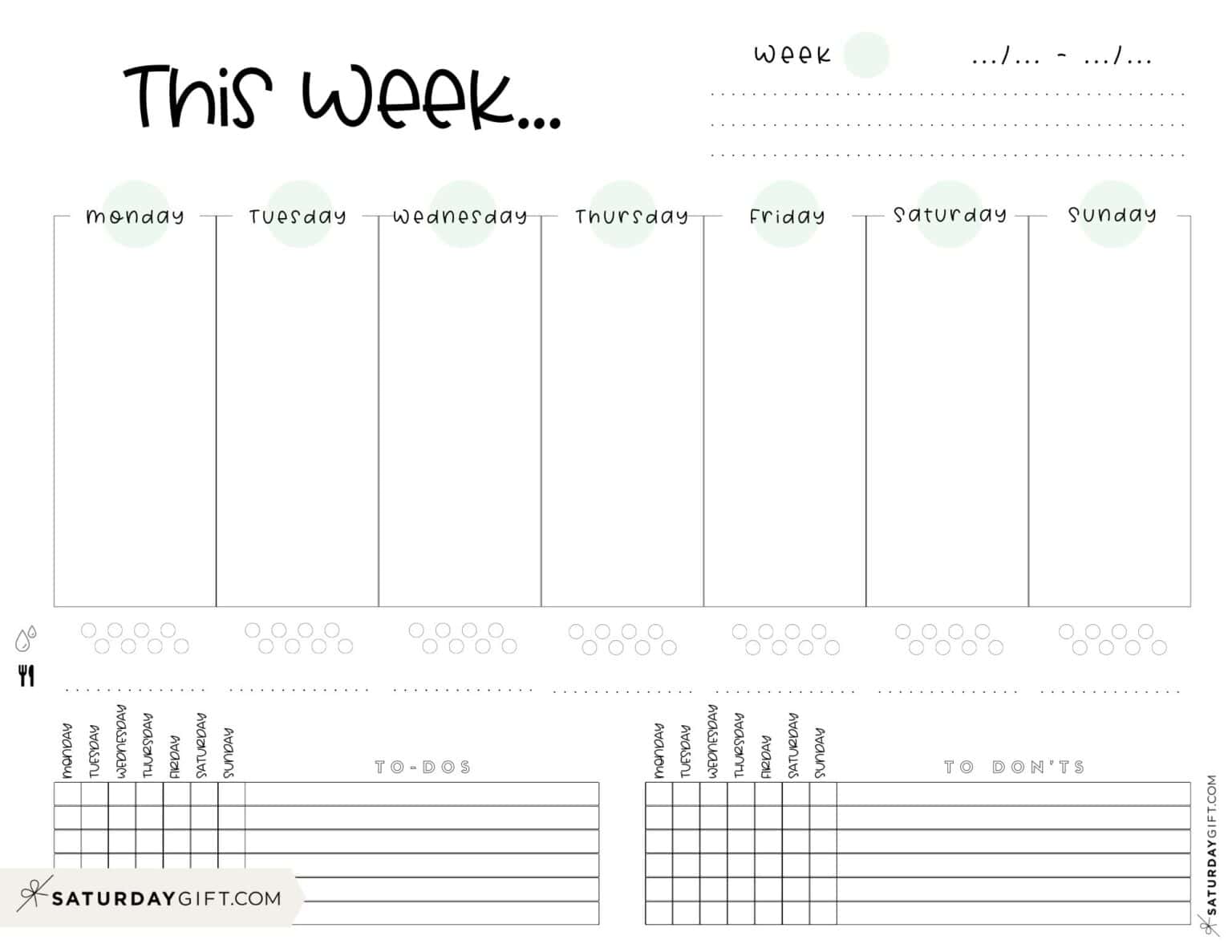 Weekly planner printable - 39 cute free weekly calendar templates ...