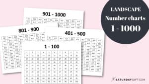 Thousands Chart Printable - Free Numbers 1-1000 Worksheets | SaturdayGift