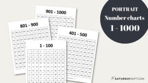 Thousands Chart Printable - Free Numbers 1-1000 Worksheets | SaturdayGift