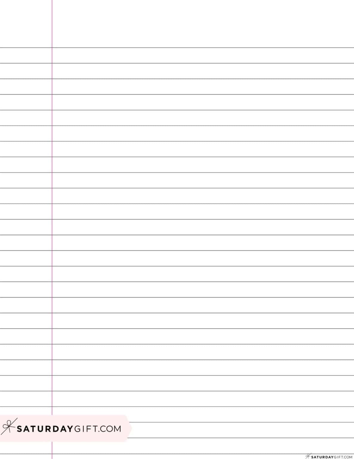Lined Paper Printable Templates - 38 Free Printables | SaturdayGift